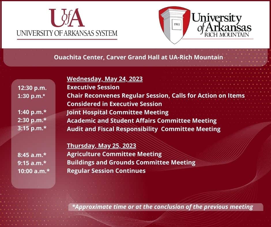 Trustees to Meet May 24-25 at UA Rich Mountain - University of Arkansas ...