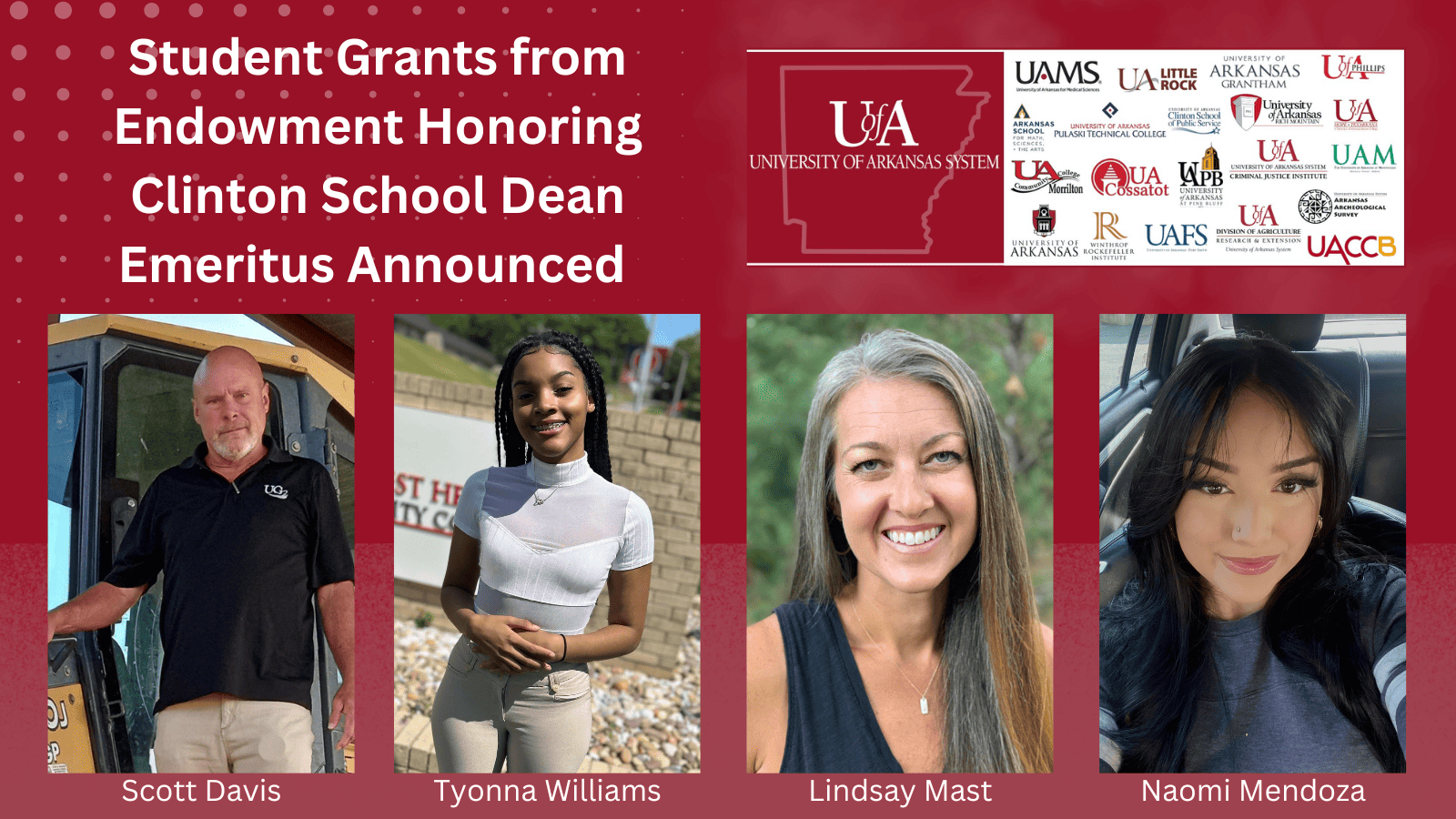 Student Grants from Endowment Honoring Clinton School Dean Emeritus ...